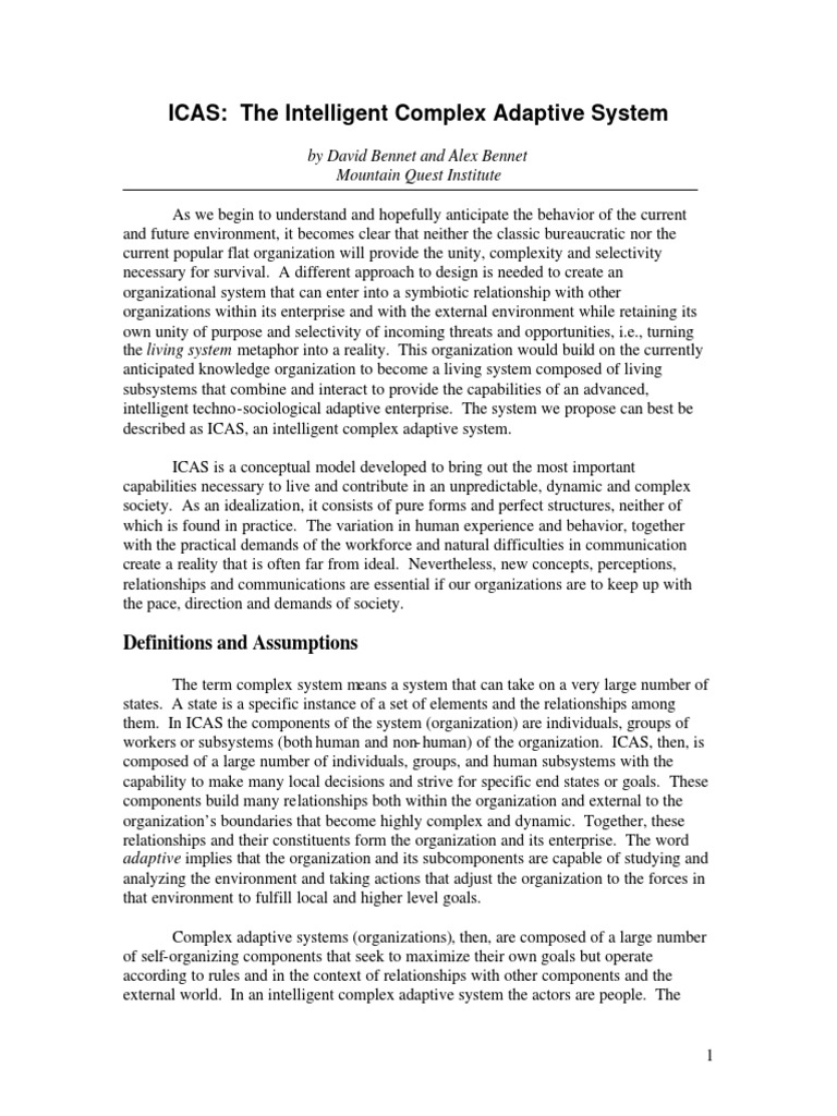 ICAS Bennet Bennet | PDF | System | Emergence