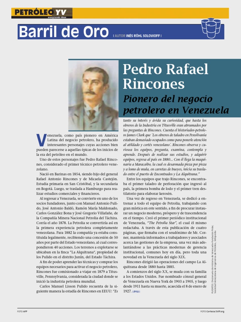 Pedro Rafael Rincones | PDF | Petróleo | Venezuela