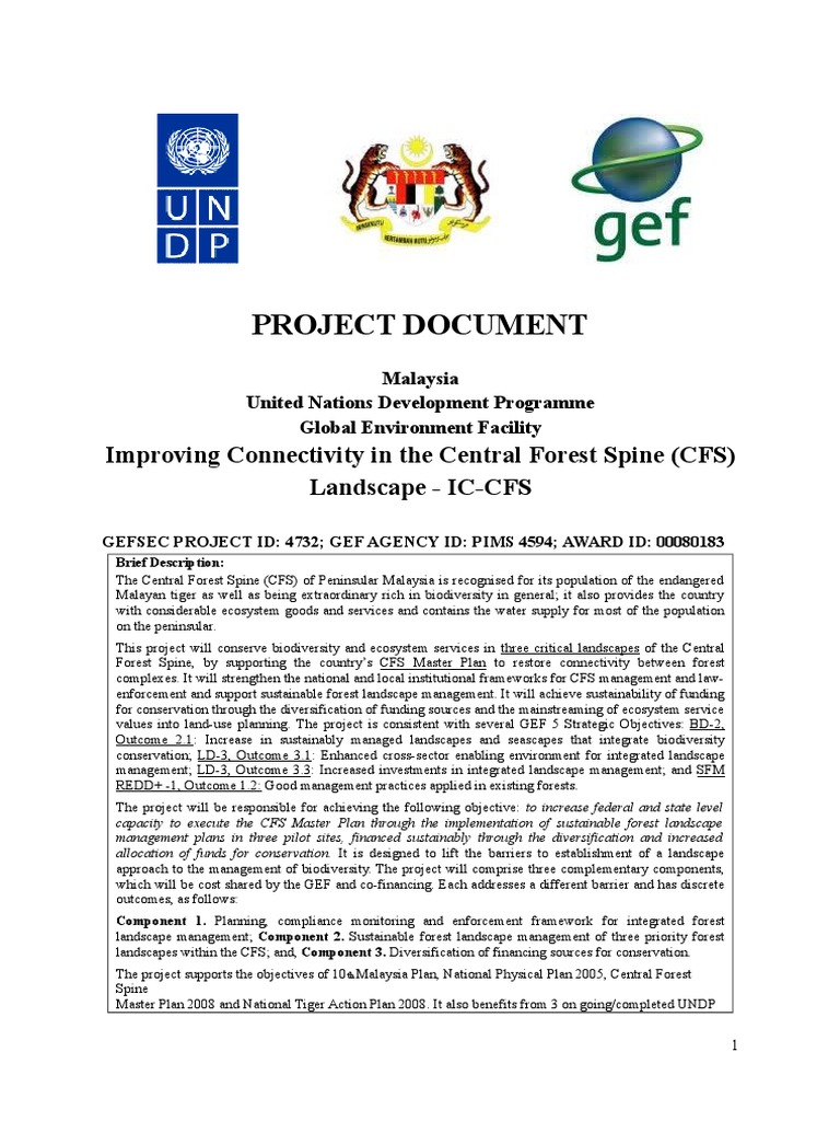 4594 Malaysia IC-CFS Project Document 07-01-2014 (Final Prodoc) | PDF | Borneo | Global ...