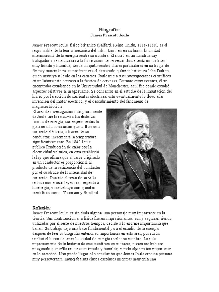Biografía: James Prescott Joule | Física y matemáticas | Física