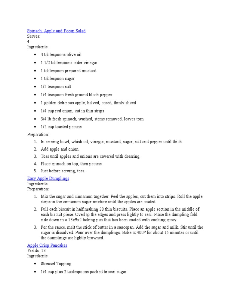 Apple Holler Recipes | PDF | Pickled Cucumber | Pancake