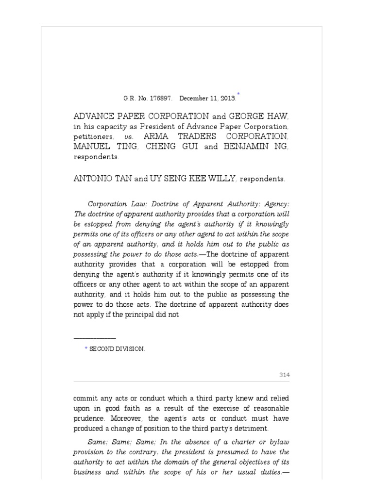 Advance Paper Corp vs. Arma Traders | PDF | Law Of Agency | Witness