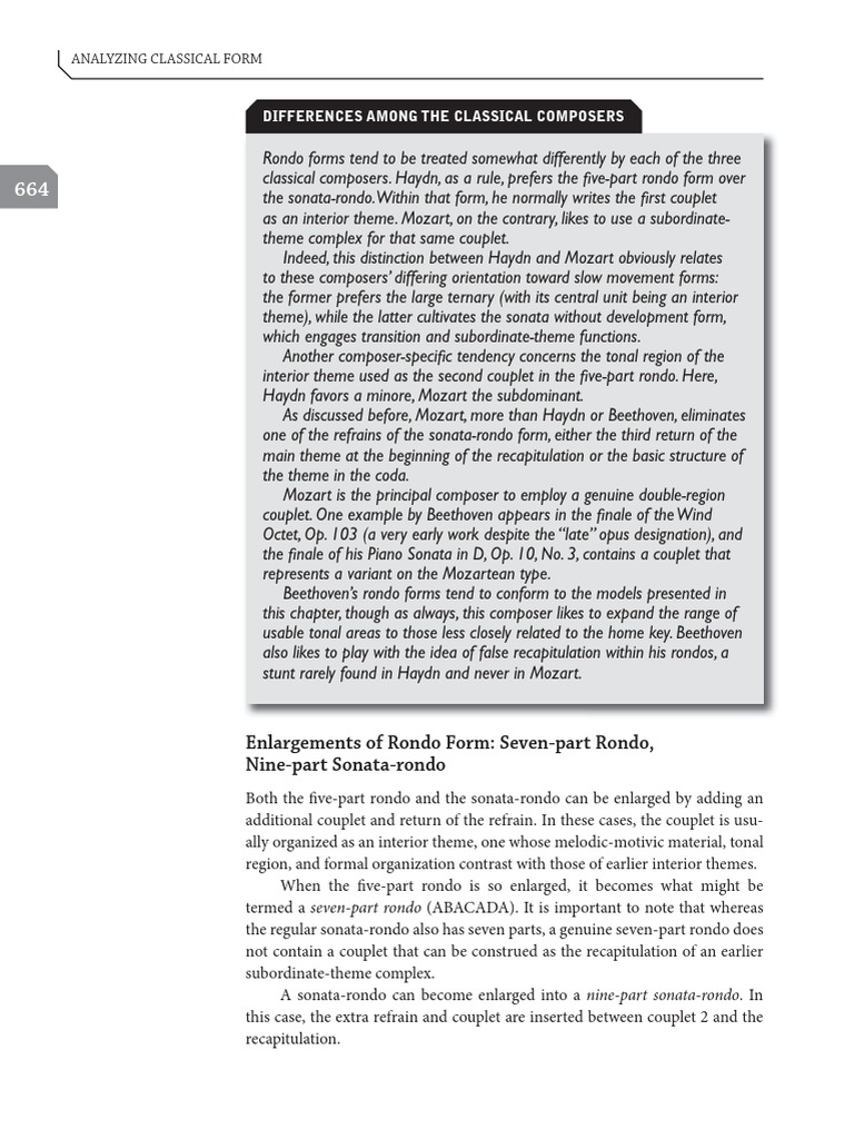 Analyzing Classical Form: Differences Among The Classical Composers | PDF | Elements Of Music ...