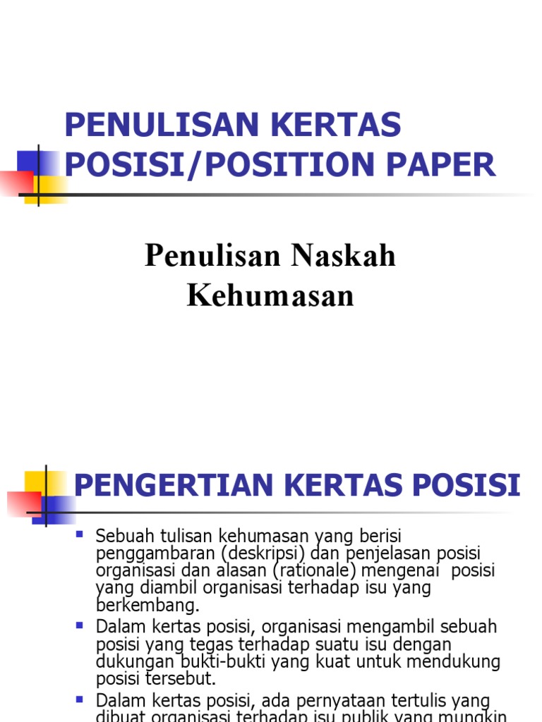 Position Paper (Kertas Posisi) | PDF