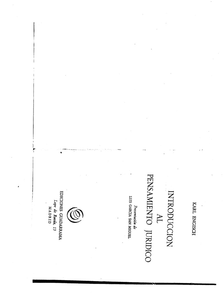 Engisch Karl Introduccion Al Pensamiento Juridico | PDF