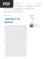 Class 12 Chemistry Project On Quantity of Casein in Milk | PDF ...