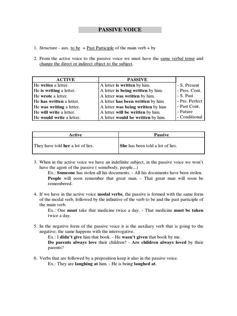 Passive Voice | PDF | Verb | Syntactic Relationships