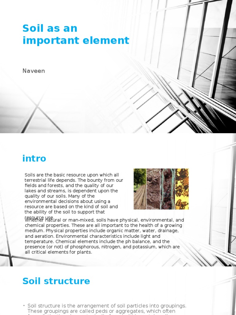 Soil As An Important Element | PDF | Topsoil | Soil