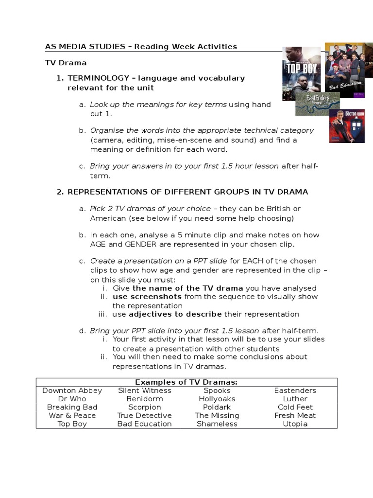 As Media Studies 2015-16 - Reading Week Materials TV DRAMA | PDF ...