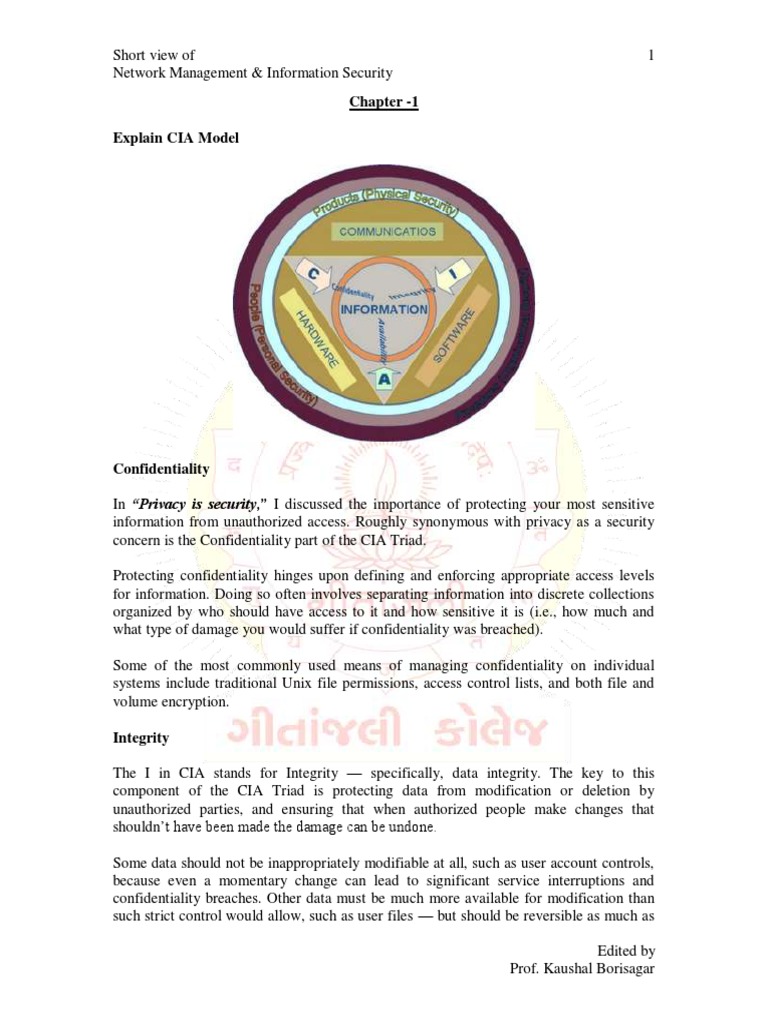 Chapter - 1 Explain CIA Model | PDF | Computer Security | Security