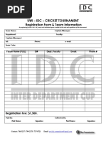 Cricket Tournament Registration Form | PDF
