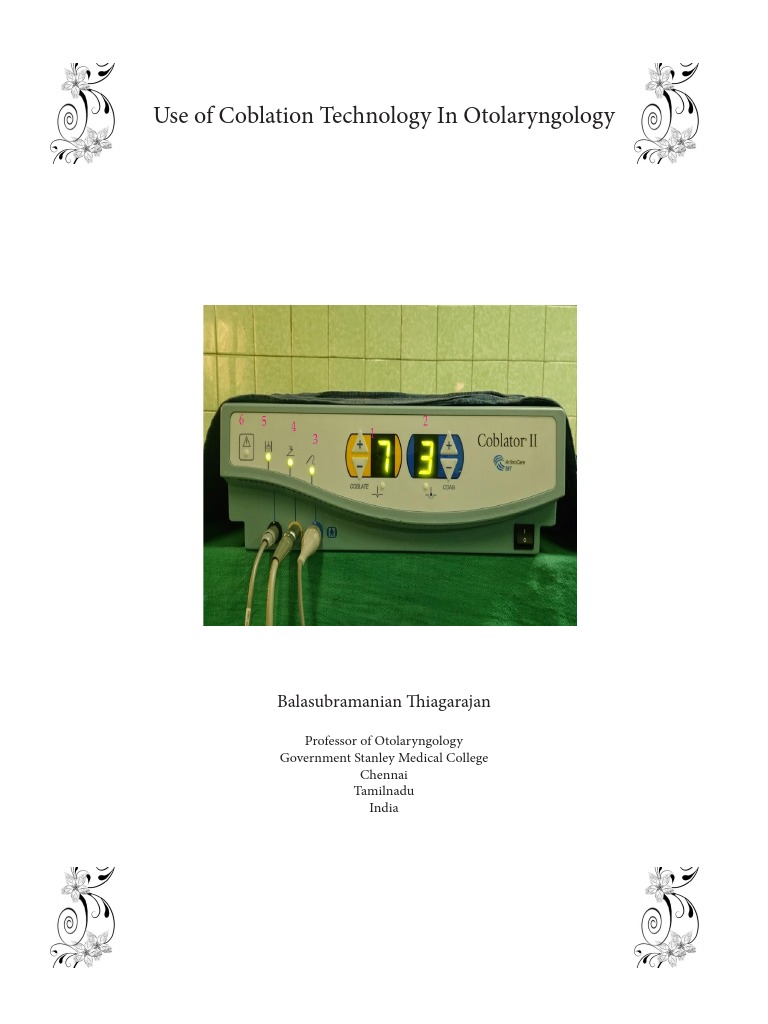 Coblation in Otolaryngology Guide | PDF | Plasma (Physics) | Surgery