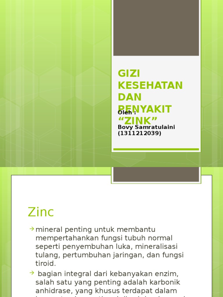 Peran Zink | PDF | Sains & Matematika | Gaya Hidup