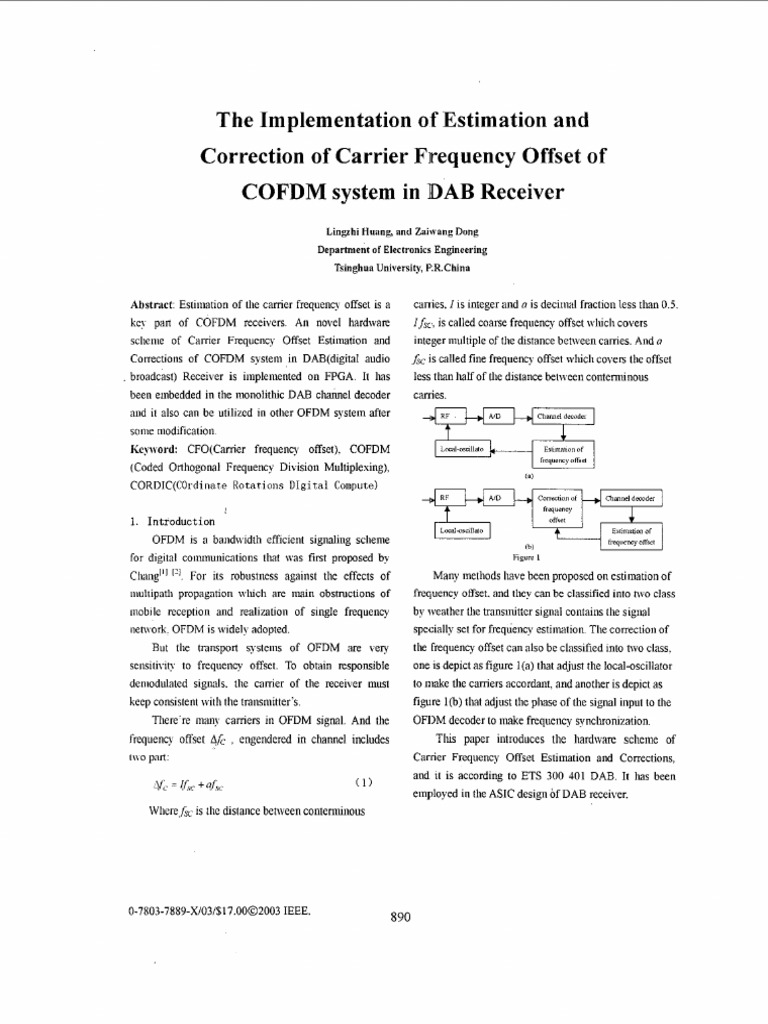 COFDM Frequency Offset in DAB | PDF | Orthogonal Frequency Division ...
