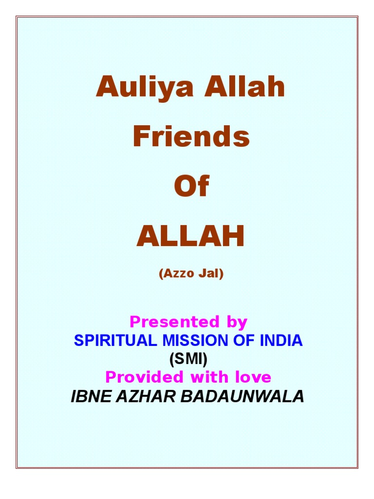 Auliya Allah - Friends of ALLAH (Azzo Jal) | PDF | God In Islam | Kafir