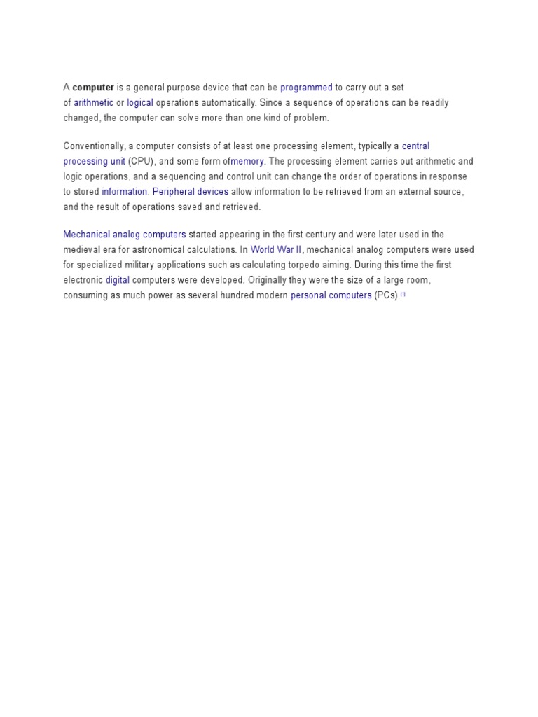 Overview of Computer Functionality | PDF