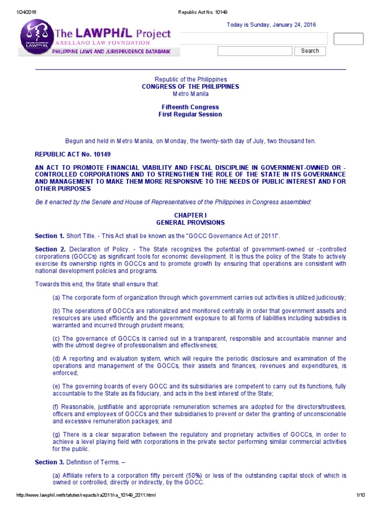 RA 10149 | Board Of Directors | Governance | Free 30-day Trial | Scribd