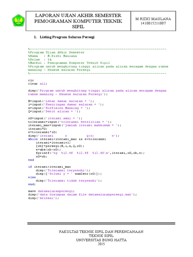 Laporan Matlab | PDF