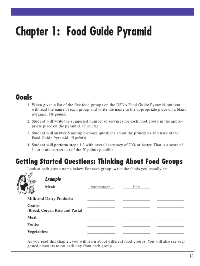 Chapter 1 Food Guide Pyramid | PDF | Pasta | Foods