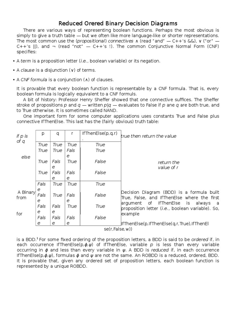 Reduced Orered Binary Decision Diagrams | PDF | Boolean Algebra ...