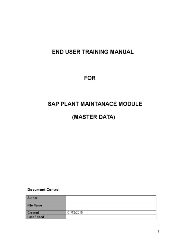 End User Manual - PM - Master Data | PDF | C (Programming Language ...