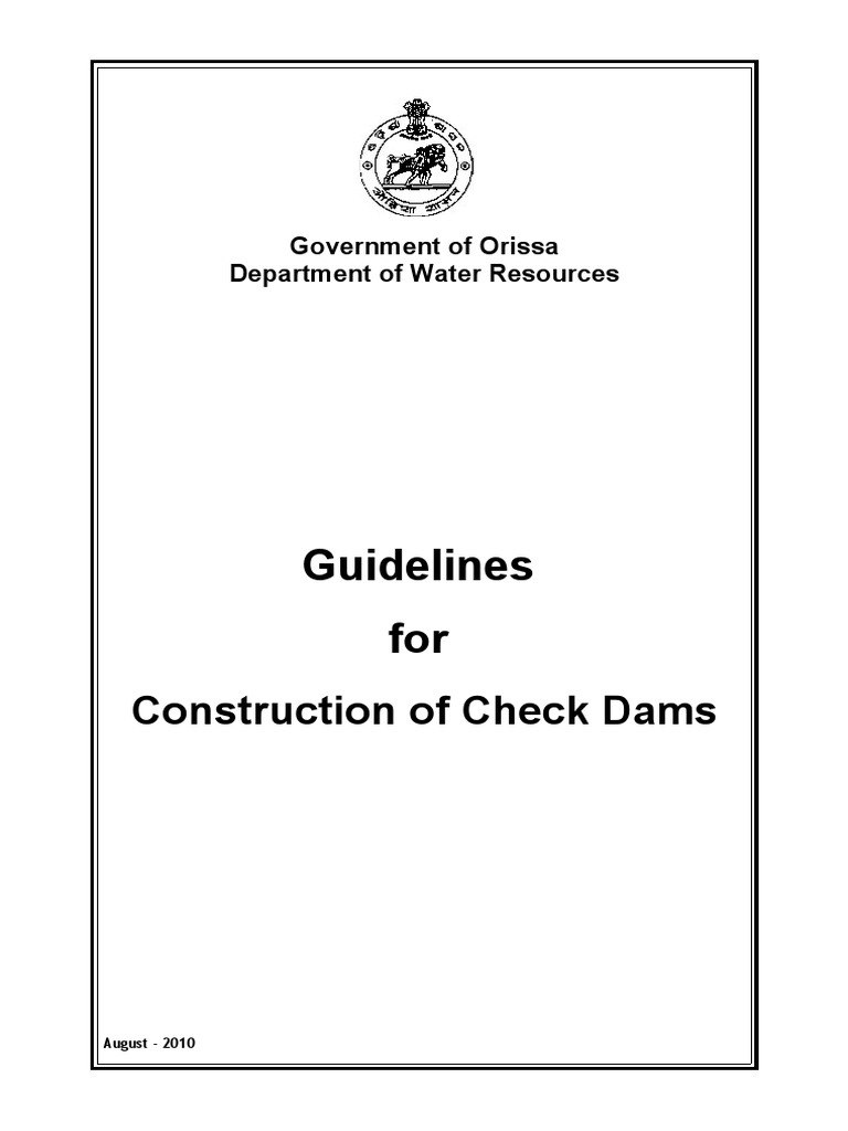 Guidelines For Constn of Check Dams 082010 | PDF | Dam | Water Resources