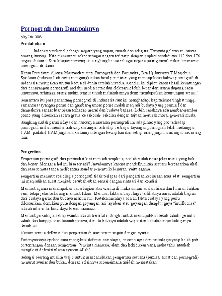 Dampak Pornografi pada Moral Indonesia | PDF