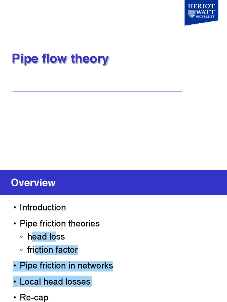 Pipe Flow Theory and Friction Analysis | PDF | Fluid Dynamics | Soft Matter