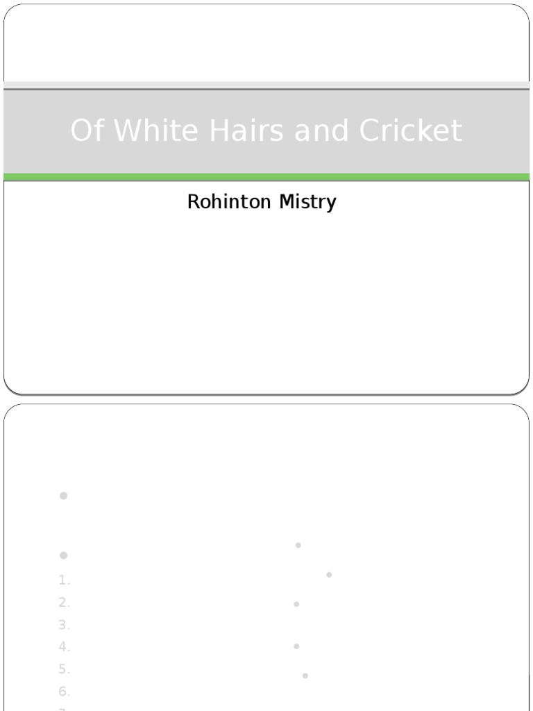 Of White Hairs and Cricket | PDF | Narration | Narrative