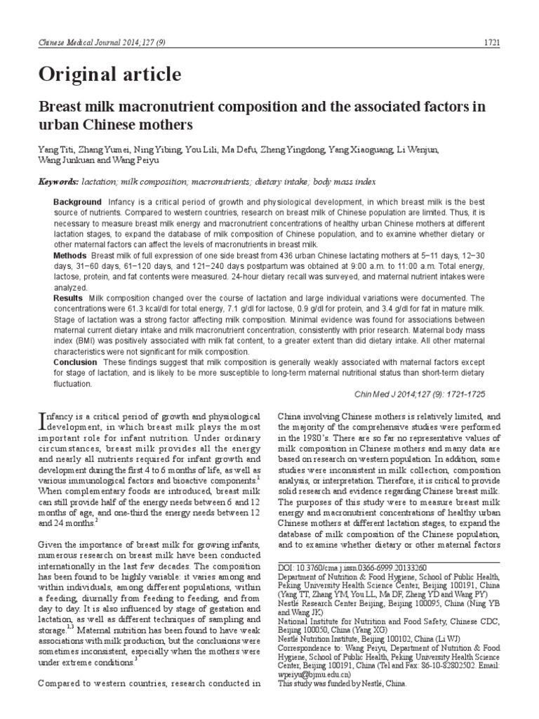 Breast Milk Composition | PDF | Breast Milk | Breastfeeding