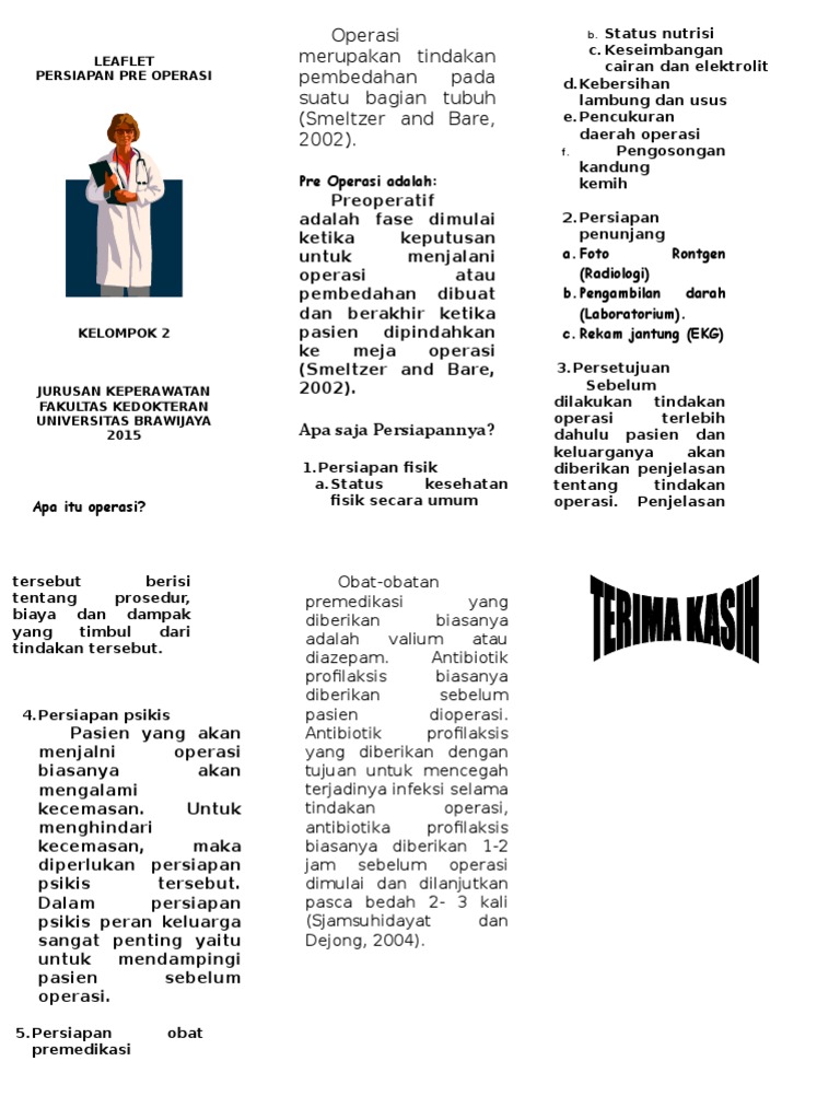 LEAFLET Pre Operasi | PDF