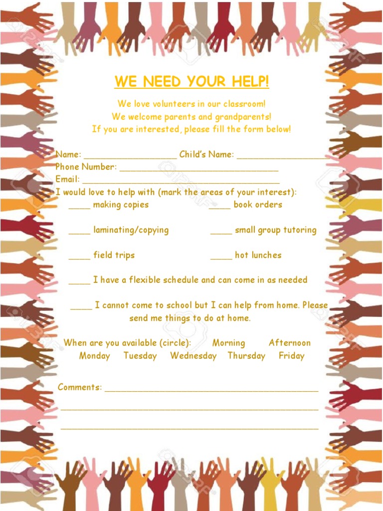 Volunteer Opportunities in Our Classroom | PDF | Career & Growth | Self ...