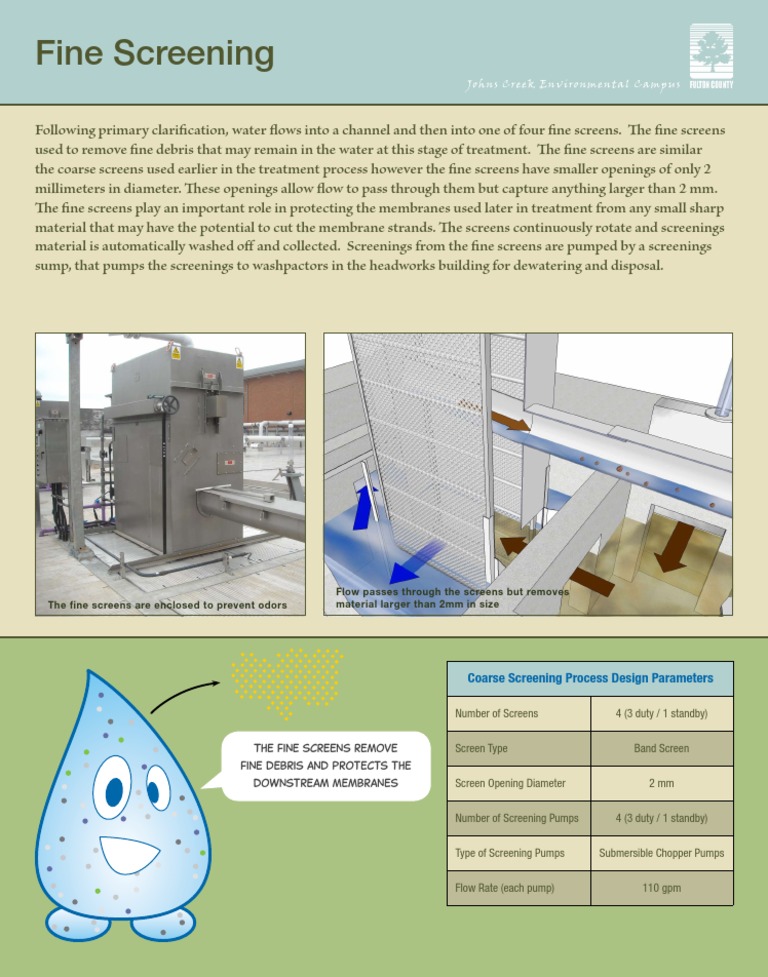 Fine Screening Process for Water Treatment | PDF