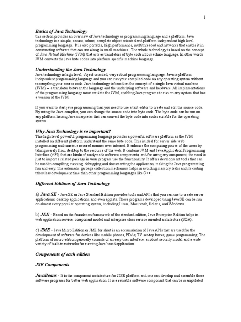 Java 1 | PDF | Java Server Pages | Java (Programming Language)