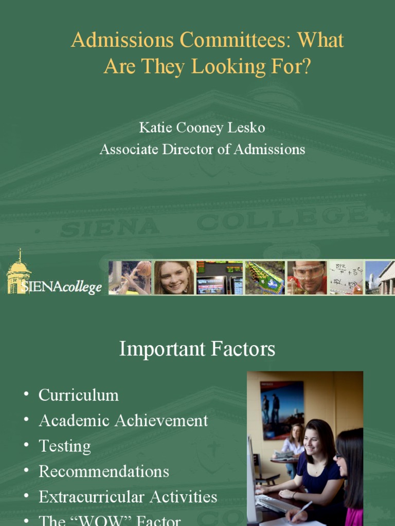 Admissions Committees: What Are They Looking For? Part II 2010 | PDF ...