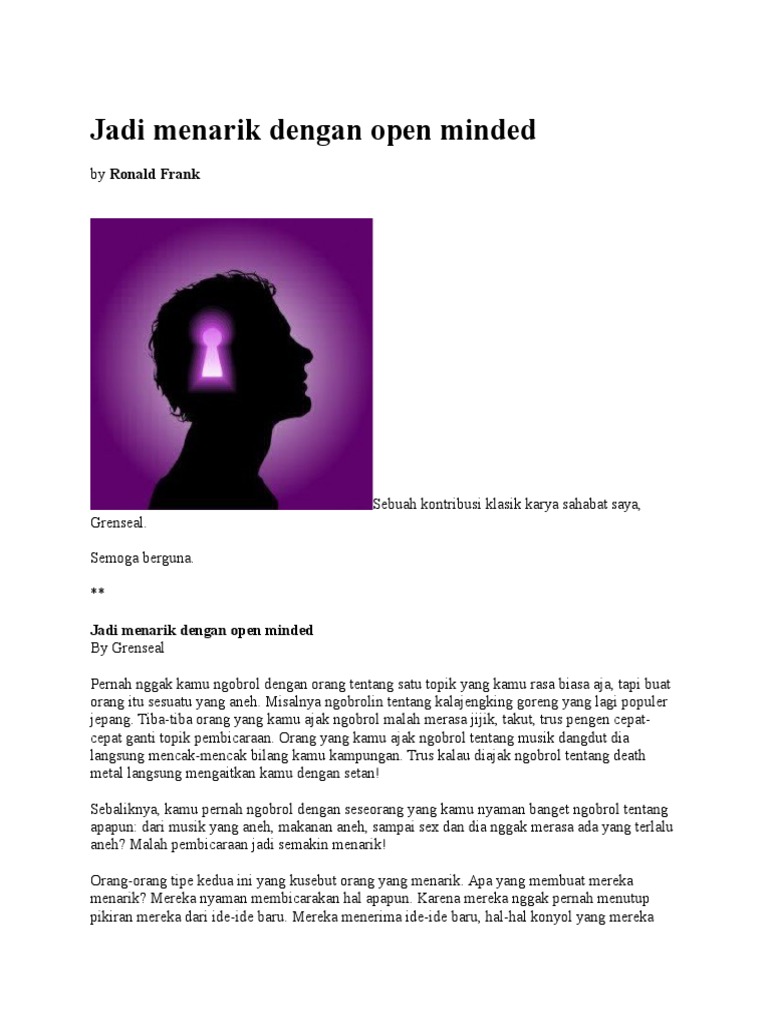 Jadi Menarik Dengan Open Minded | PDF | Pengembangan Diri