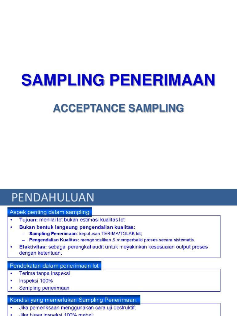 Sampling Penerimaan | PDF