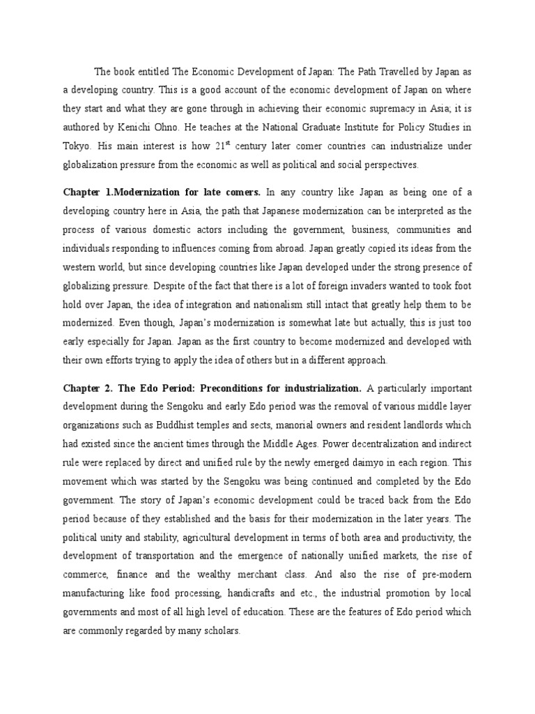 Book Review: "The Economic Development of Japan: The Path Travelled by ...