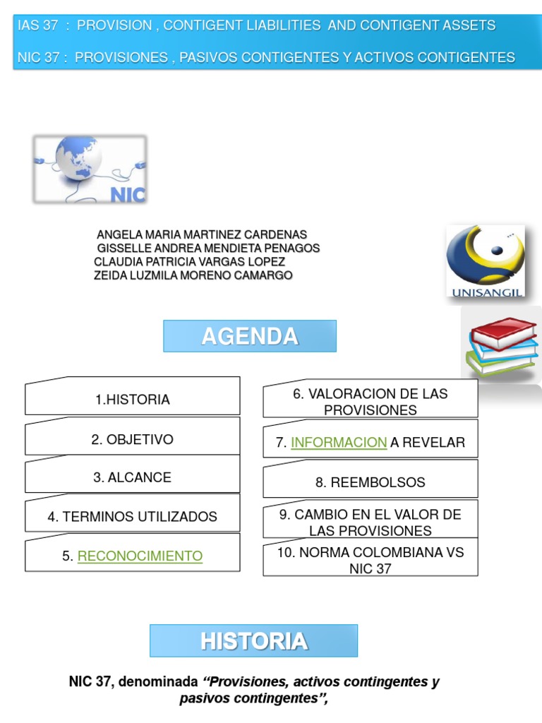 Exposicion Nic 37 PDF | PDF | normas internacionales de INFORMACION FINANCIERA | Corporaciones