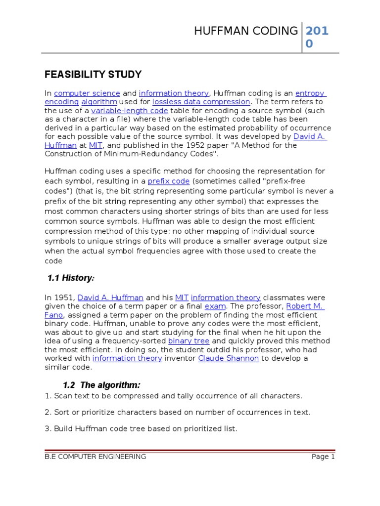 Huffman Coding for CS Students | PDF | Data Compression | Code