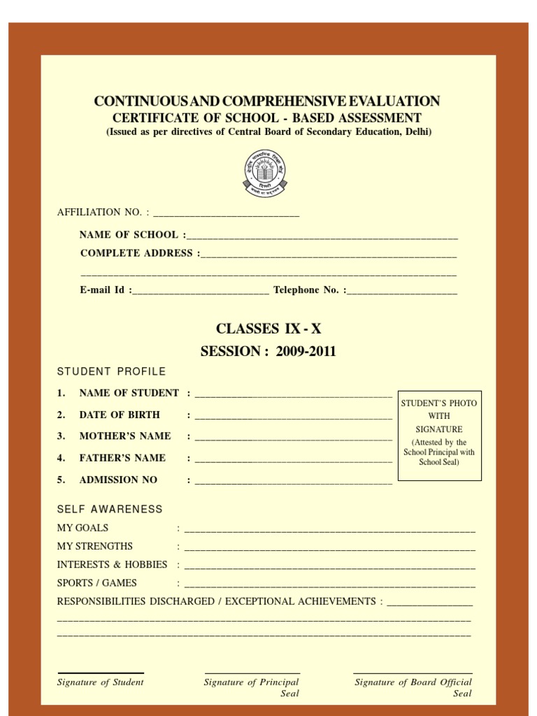 Report Card CCE CARD | PDF | Cognition | Cognitive Science