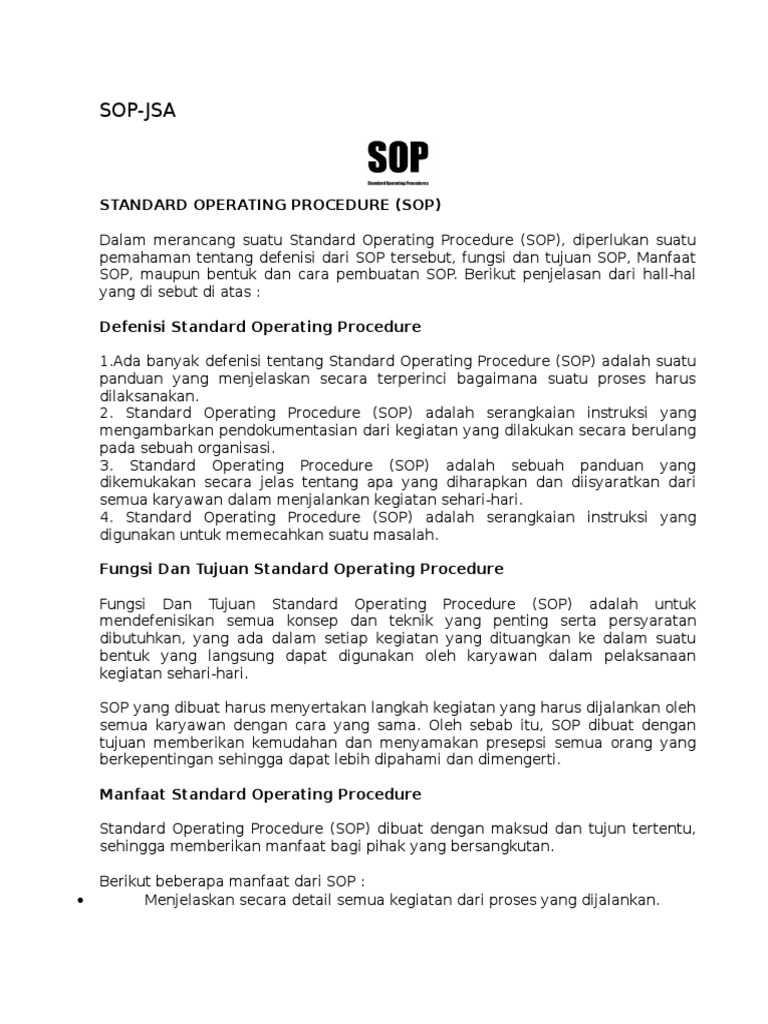 Sop Jsa | PDF