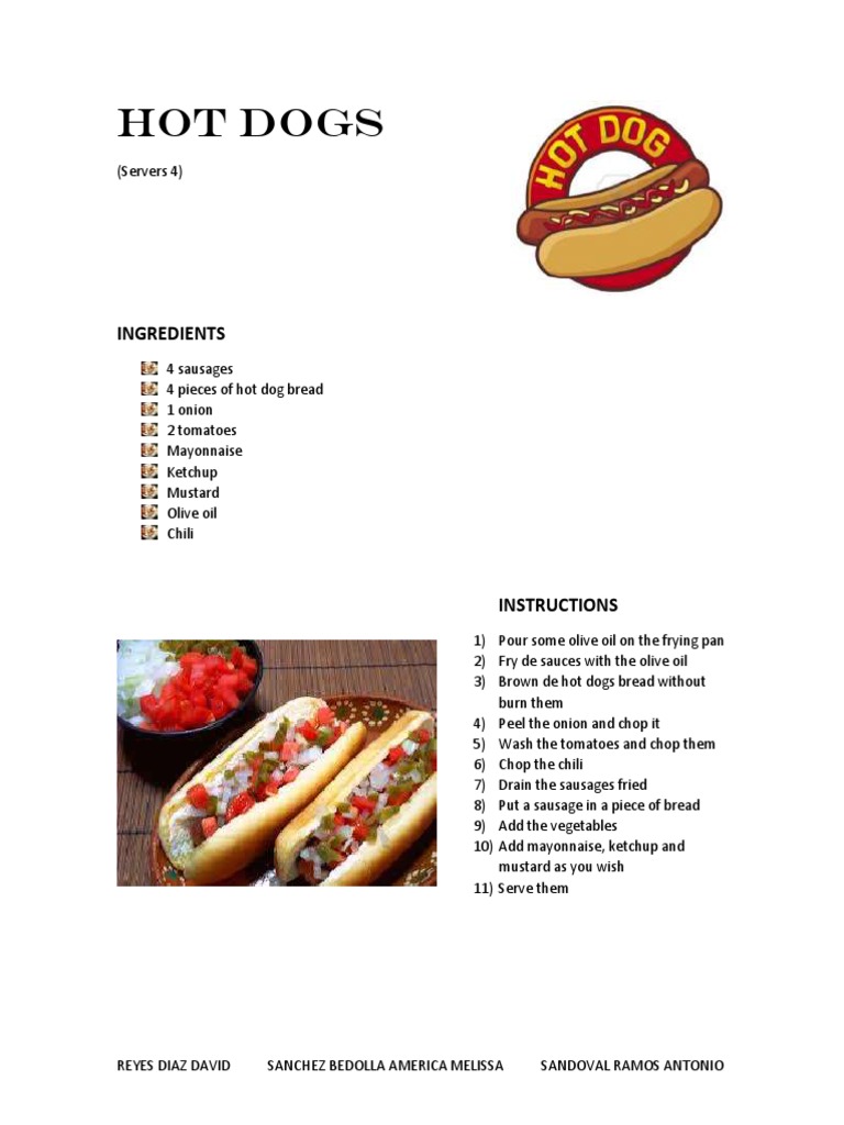 Easy Hot Dog Recipe for Four | PDF