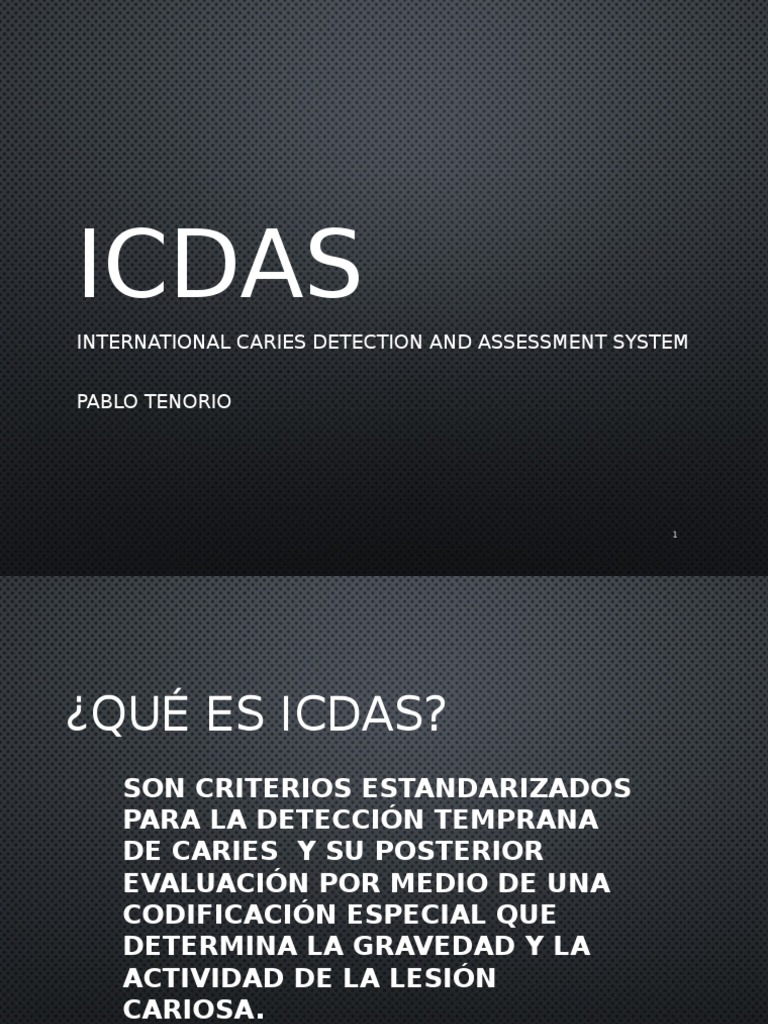 Sistema ICDAS para detección de caries | PDF | Diente humano | Esmalte ...
