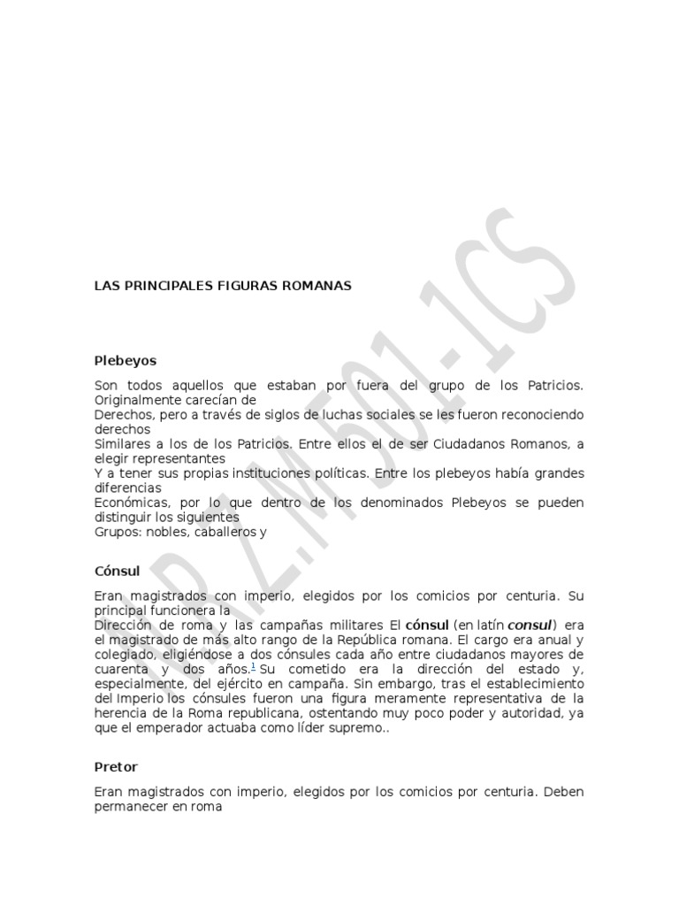 Las Principales Figuras Romanas | Descargar gratis PDF | Roma antigua ...