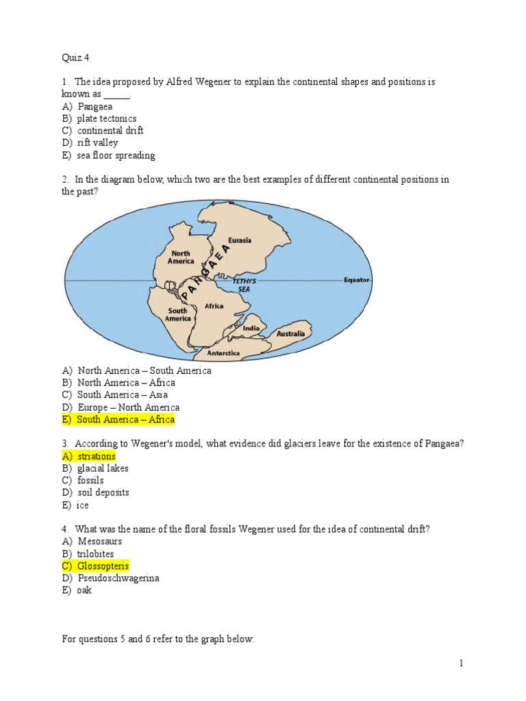 Plate Tectonics Quiz | PDF | Plate Tectonics | Mantle (Geology)