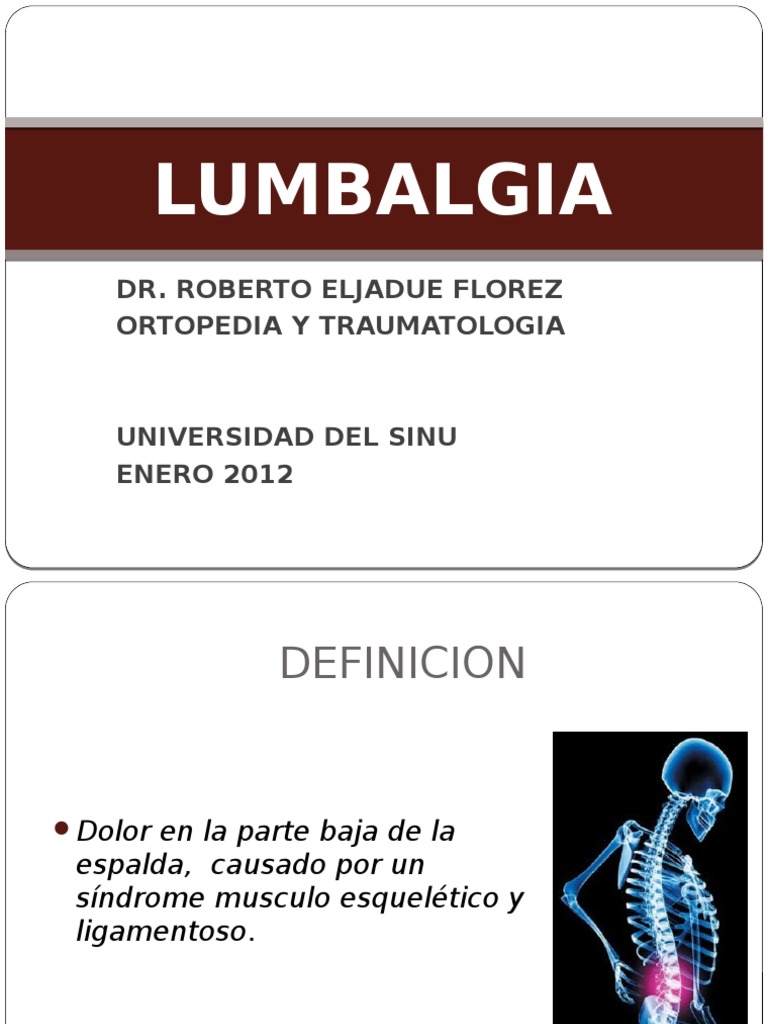 LUMBALGIA | PDF | Dolor lumbar | Rodilla