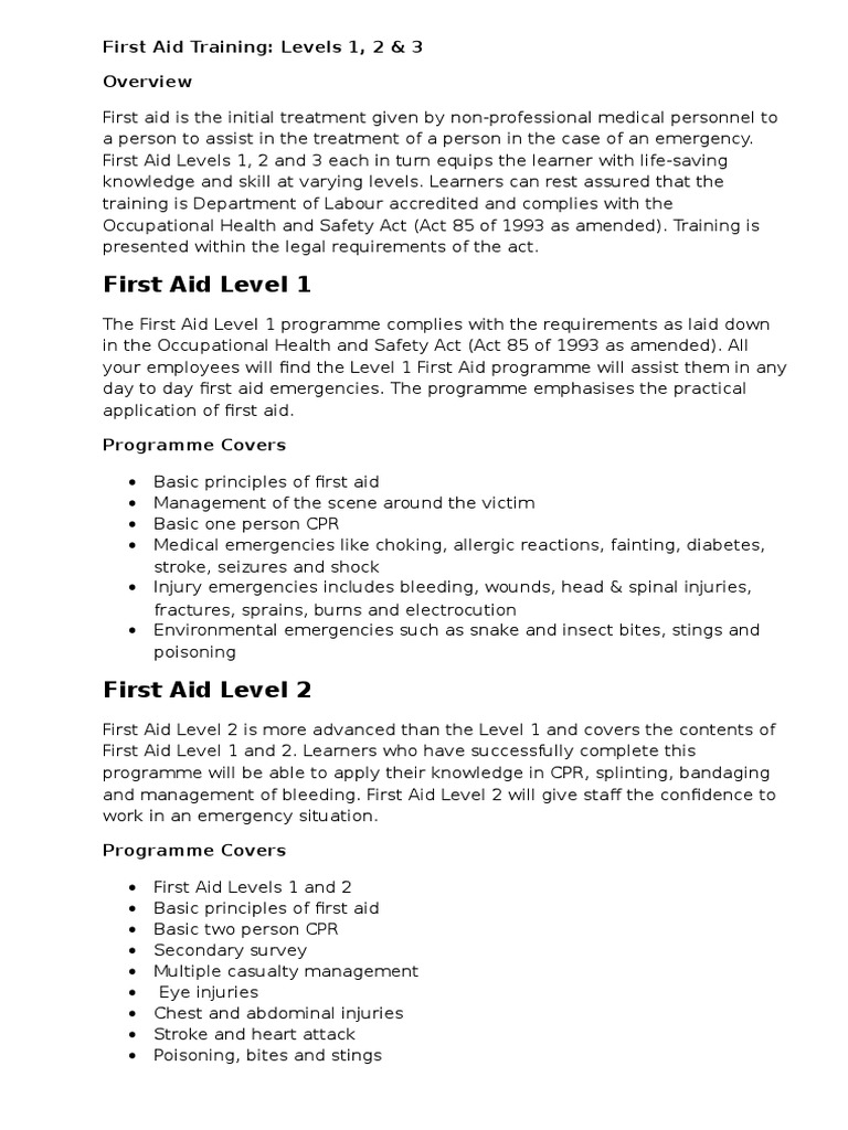 First Aid Training 1-2-3 | Download Free PDF | First Aid ...