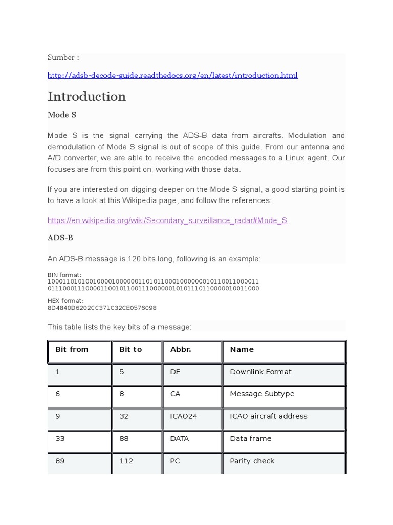 Adsb Decode | PDF | Latitude | Areas Of Computer Science
