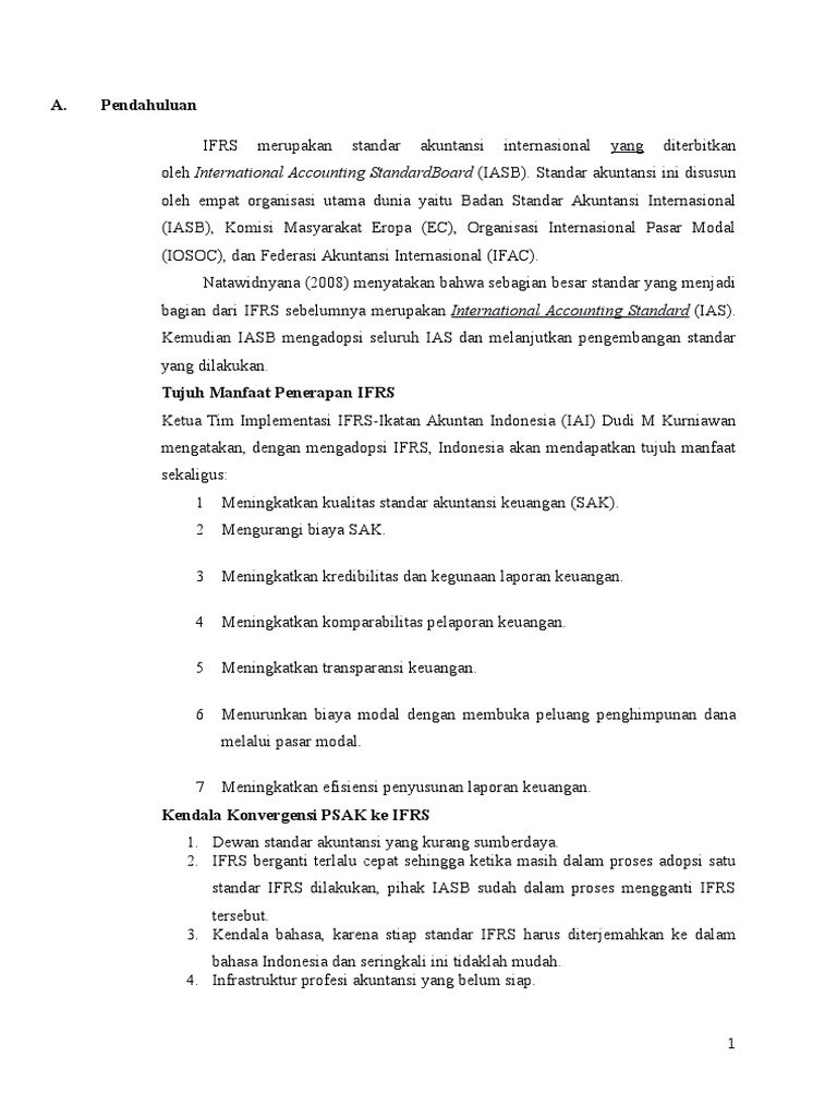 IFRS | PDF | Pengelolaan Keuangan & Uang